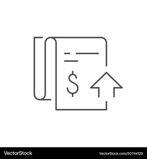 Bill Increase Line Outline Icon Royalty Free Vector Image