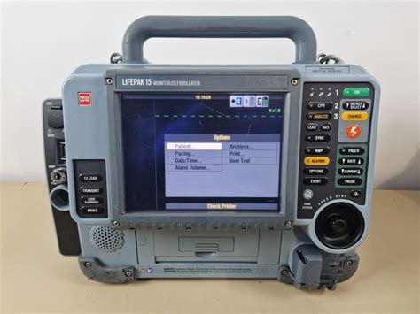 Used Lifepak 15 Defibrillator With Pacer Biphasic Co2 Spo2 12 Lead Ecg Nibp Printer