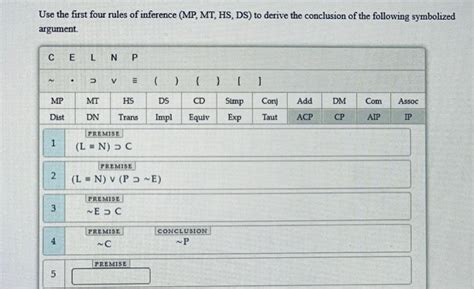 solved use the first four rules of inference mp mt hs