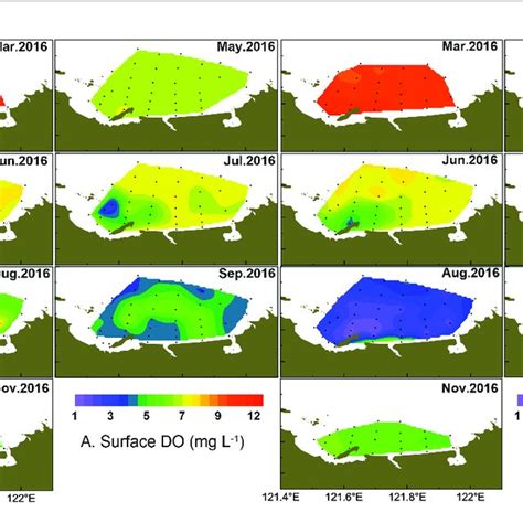 Temporal And Spatial Distribution Of Salinity In Surface A And