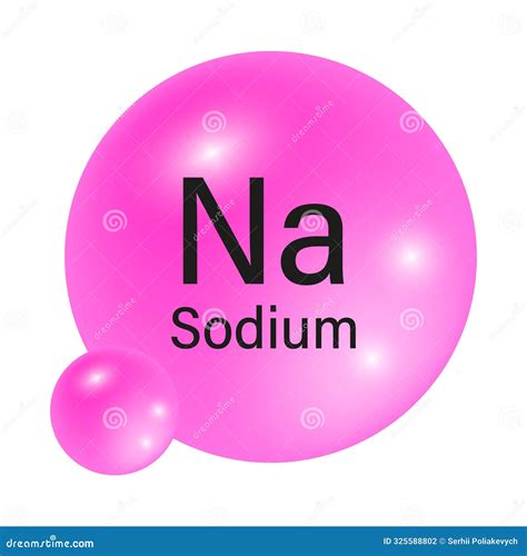 Sodium Na Icon Pink Glossy Sphere Chemical Element Vector Clean