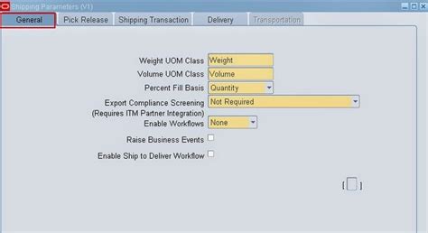 shipping parameters quick reference simplifying oracle e business