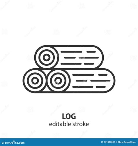 Stack Of Logs Line Icon Vector Symbol Of Logging Stock Vector Illustration Of Linear