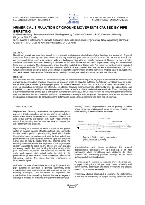 Pdf Numerical Simulation Of Ground Movements Caused By Pipe Bursting