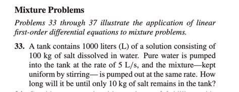 solved mixture problems problems 33 through 37 illustrate