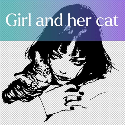 Girl And Her Cat Svg Fun Stylish Vector Design For Cricut And Engraving