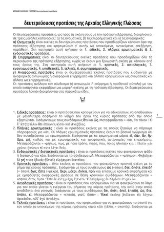 δευτερεύουσες προτάσεις της αρχαίας ελληνικής Pdf