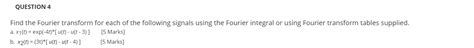 Solved QUESTION Find The Fourier Transform For Each Of The Chegg