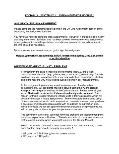 2410 Assign 1 W23 Written And Online Assignment 1 For Unit 1 For