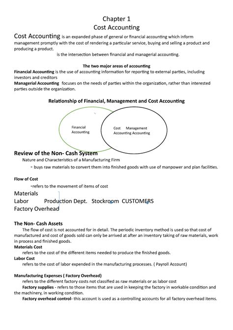 cost accounting handouts chapter 1 introduction to cost accounting