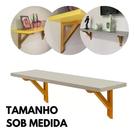 Prateleira Cinza Sob Medida Madeira Maciça Mão Francesa Mercadolivre