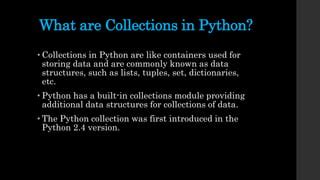 Python Collections List Tuple And Set Pptx Programming Languages Computing