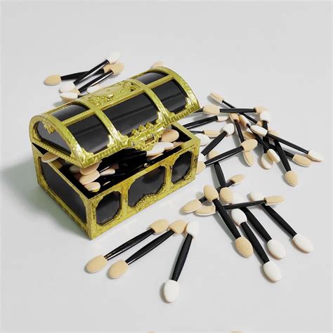 Eyeshadow Applicators 50pcs Dual Sides Eye Shadow Sponge Applicators With Treasure Chest