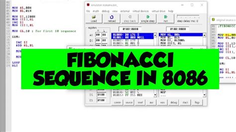Fibonacci Sequence In 8086 In Emul 8086 Microprocessor 8086