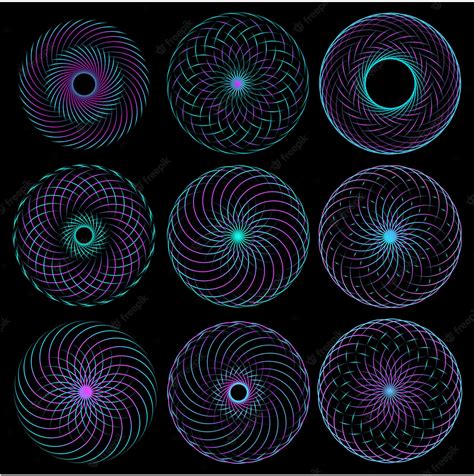 Premium Vector Pattern Of Round Design Elements Spirograph