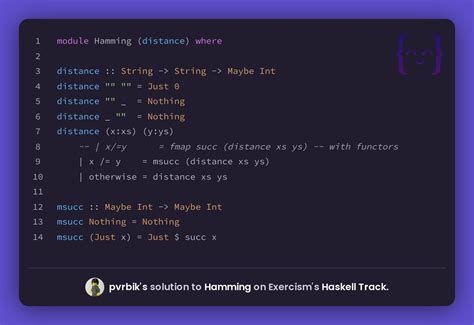 Pvrbiks Solution For Hamming In Haskell On Exercism