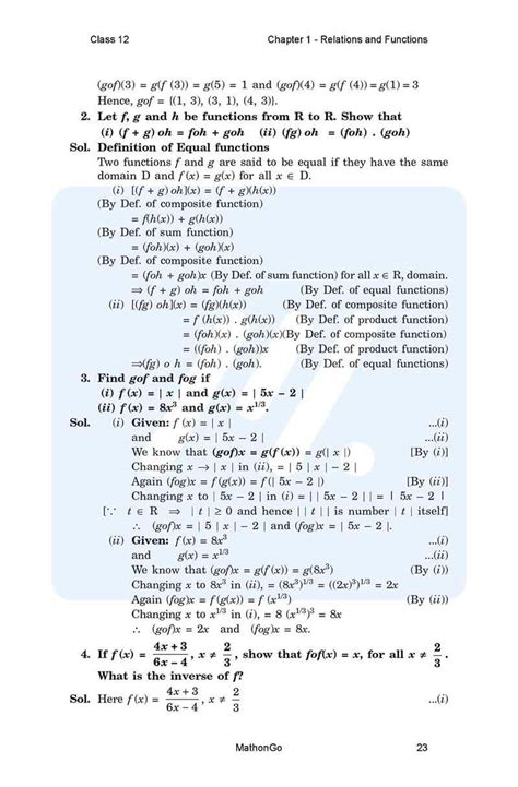 Ncert Solutions For Class 12 Maths Chapter 1 Exercise 13 Mathongo