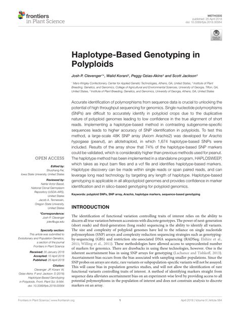 Pdf Haplotype Based Genotyping In Polyploids