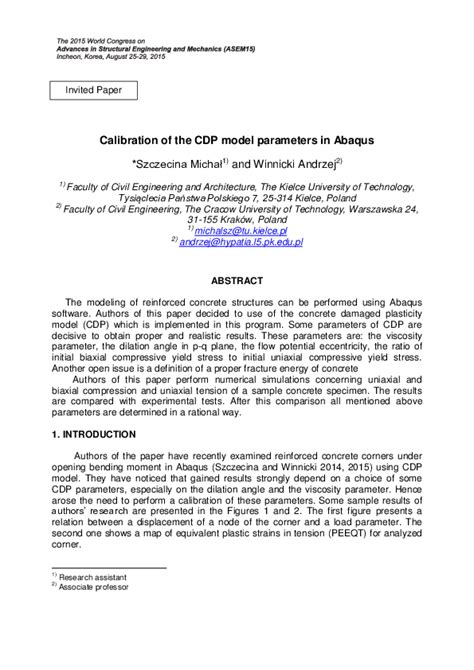 Pdf Calibration Of The Cdp Model Parameters In Abaqus