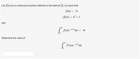 Solved Let Fx Be A Continuous Function Defined On The