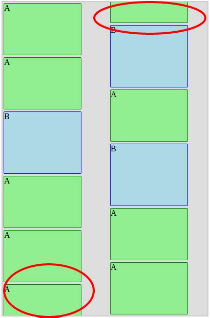 Html How To Fill Vertical Spaces Between Tiles In A Grid System Using Css Stack Overflow