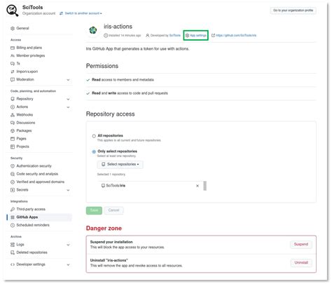 token github app — iris 3 13 0 dev25 documentation