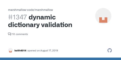 Dynamic Dictionary Validation · Issue 1347 · Marshmallow Code