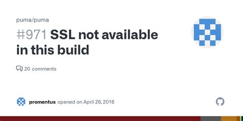 ssl not available in this build · issue 971 · puma puma · github