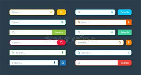 Colorful Search Bar Templates Internet Browser Engine With Search Box
