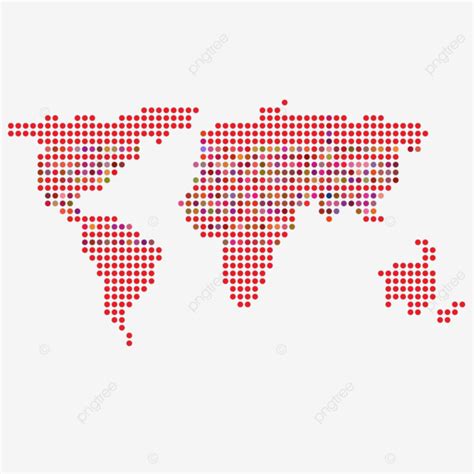 Colorful Dotted World Map Vector Usa Australia Vector Vector Usa
