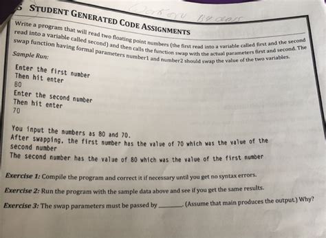 Solved Student Generated Code Assignments Write A Program