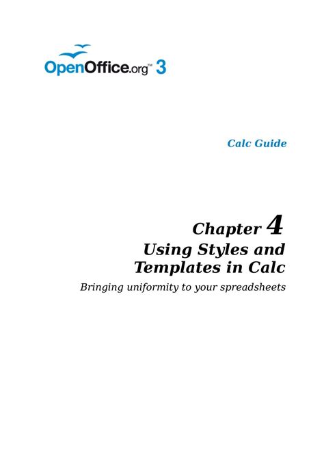 Using Styles And Templates In Calc OpenOffice Org Wiki