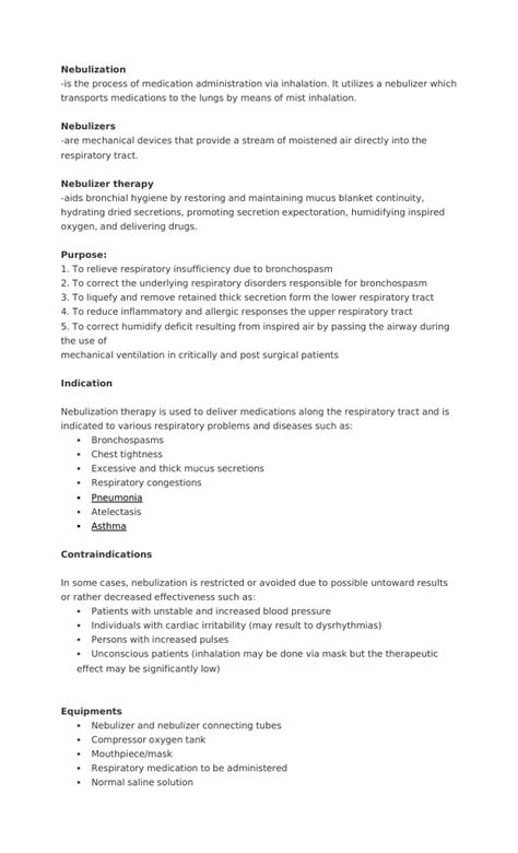 nebulization final output pdf respiratory system respiratory tract