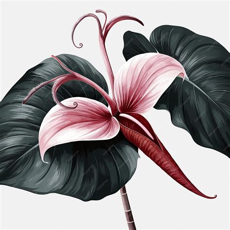 Beautiful Anthurium Flower Vector Illustration In Watercolour Style