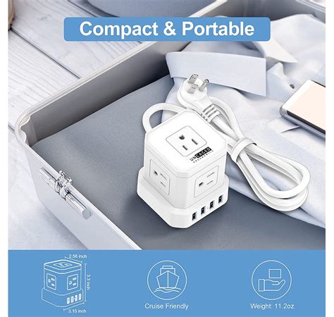 Uncaged Ergonomics Power Strip Cube Ac Outlets Tscca