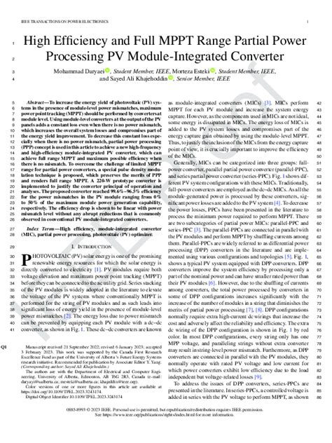 Pdf High Efficiency And Full Mppt Range Partial Power Processing Pv Module Integrated Converter