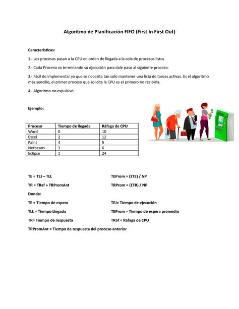 Algoritmo De Planificación Fifo Ejercicio Algoritmo De Planificación