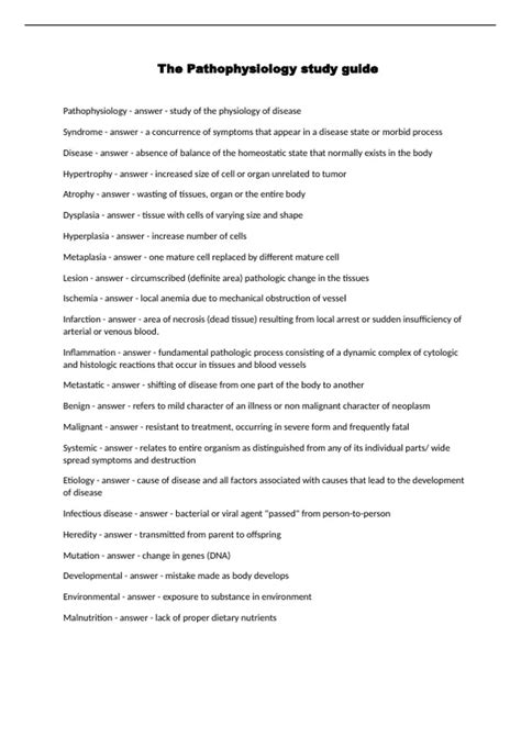 Pathology Exam 1 Questions And Answers Lattest Update 2024 2025 A Graded Stuvia Us