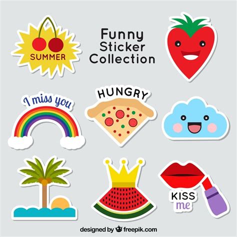 Free Vector Cute Sitcker Collection