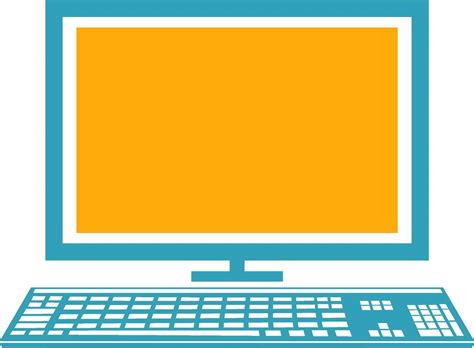 Illustration Of Computer With Keyboard Vector Art At Vecteezy