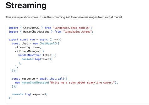 how to use streaming · langchain ai langchainjs · discussion 276 · github
