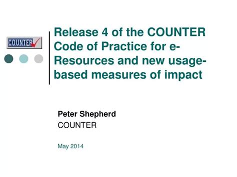ppt release 4 of the counter code of practice for e resources and new