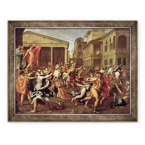 Картина в рамка Никола Пусен Изнасилването на сабинянките 70 х 90 см Emag Bg
