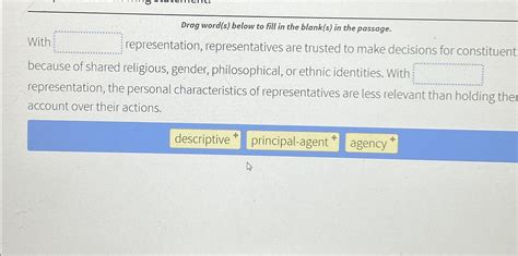 Solved Drag Word S ﻿below To Fill In The Blank S ﻿in The
