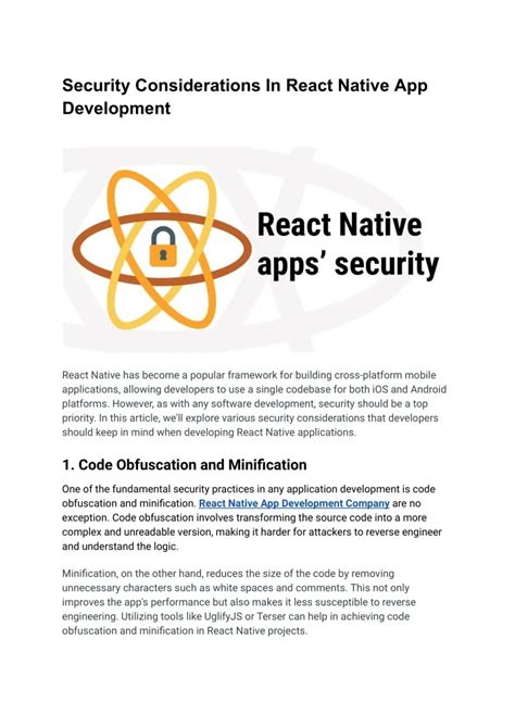 Ppt Security Considerations In React Native App Development Powerpoint Presentation Id12831423