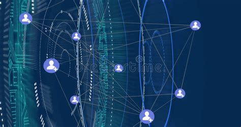 Animation Of Scope Scanning Over Network Of Connections With Icons