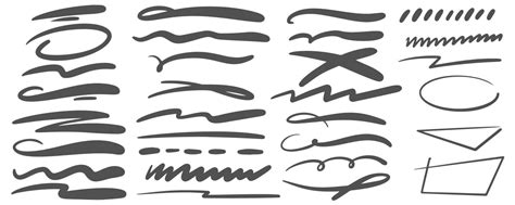 Pen Strike Line Strikethrough Marker Scribble Vector Image