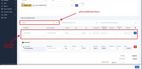create purchase order garage invoice