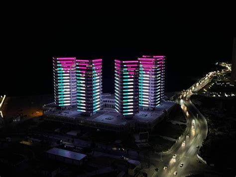 قناة فلسطين اليوم صورة إضاءة أبراج ذات العماد بالعاصمة الليبية