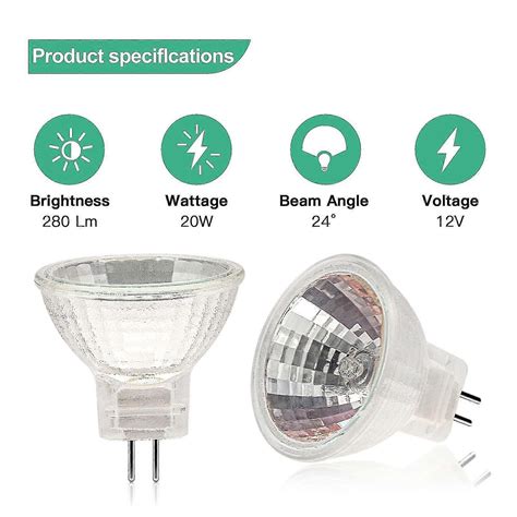 Mr11 Halogen Bulbs Pack Of 12 Gu4 Halogen Lamp 12v 20w Mr11 Gu4 Dimmable Bulb Glass Cover